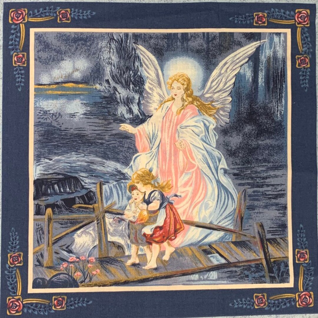 100% Cotton Guardian Angel Fabric Panel, Fabri Quilt - Etsy
