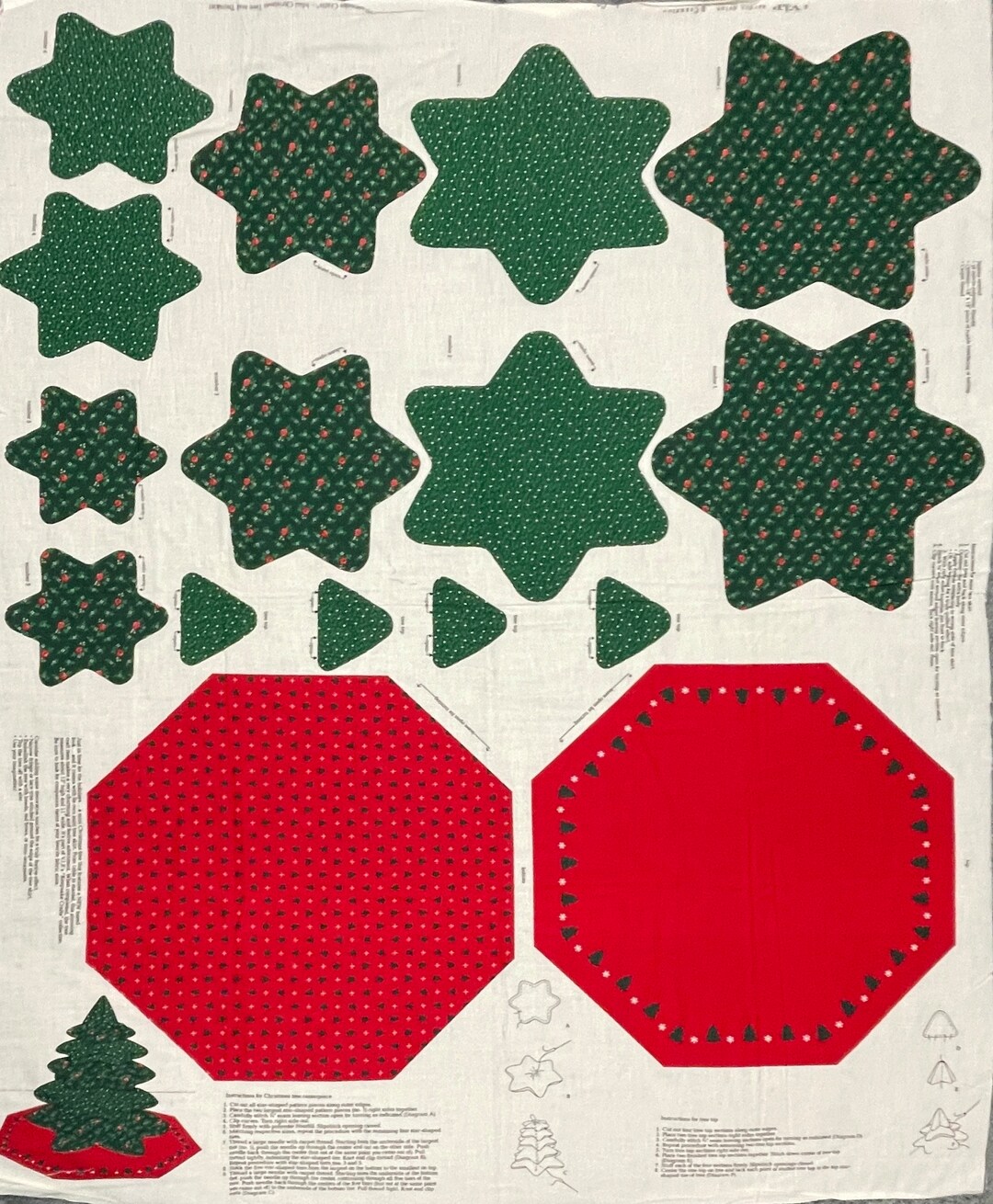 Christmas Tree Center Piece Cut Out Fabric, Cranston Print Works - Etsy