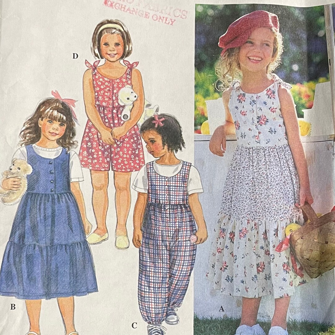 Girls Dress, Jumper and Jumpsuit Pattern, Simplicity 9527, UNCUT - Etsy