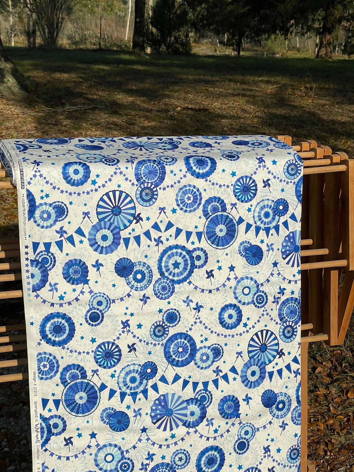 Spangled Blue and White Patriotic Cotton Fabric, Robert Kaufman - Etsy