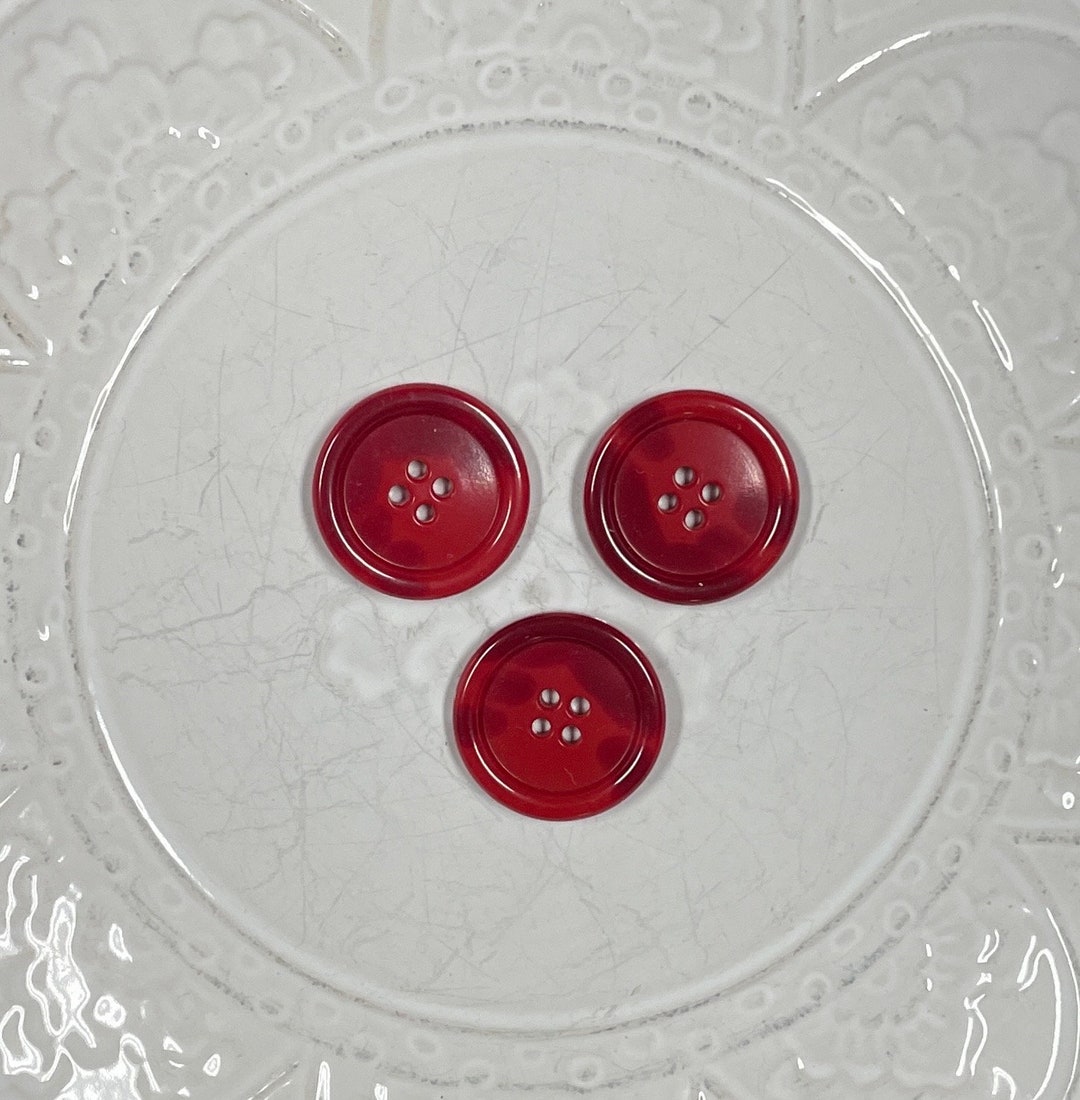 Three Vintage Red Loose Buttons - Etsy