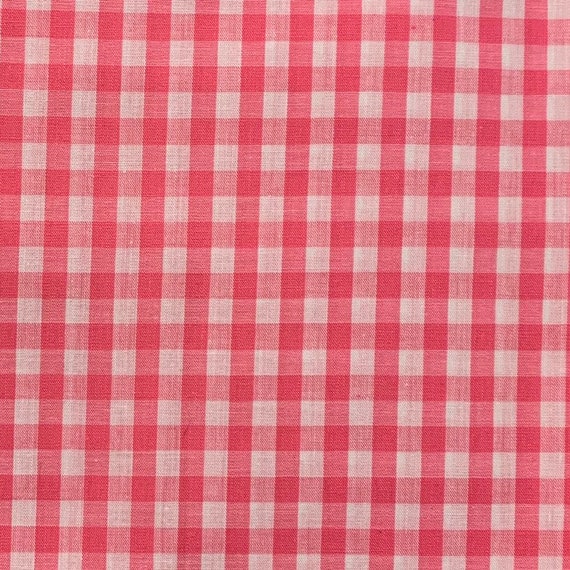 Vintage Pink and White Gingham Fabric Check Nursery | Etsy