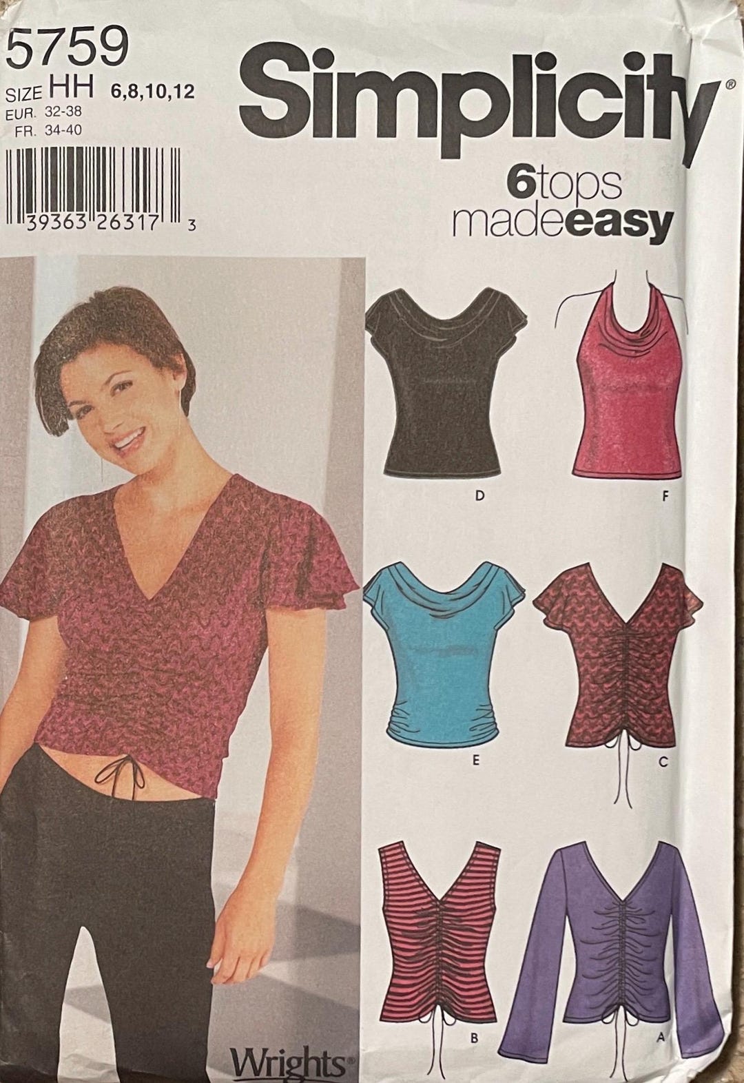 Easy Knit Pullover Top Pattern, Simplicity 5759, UNCUT - Etsy