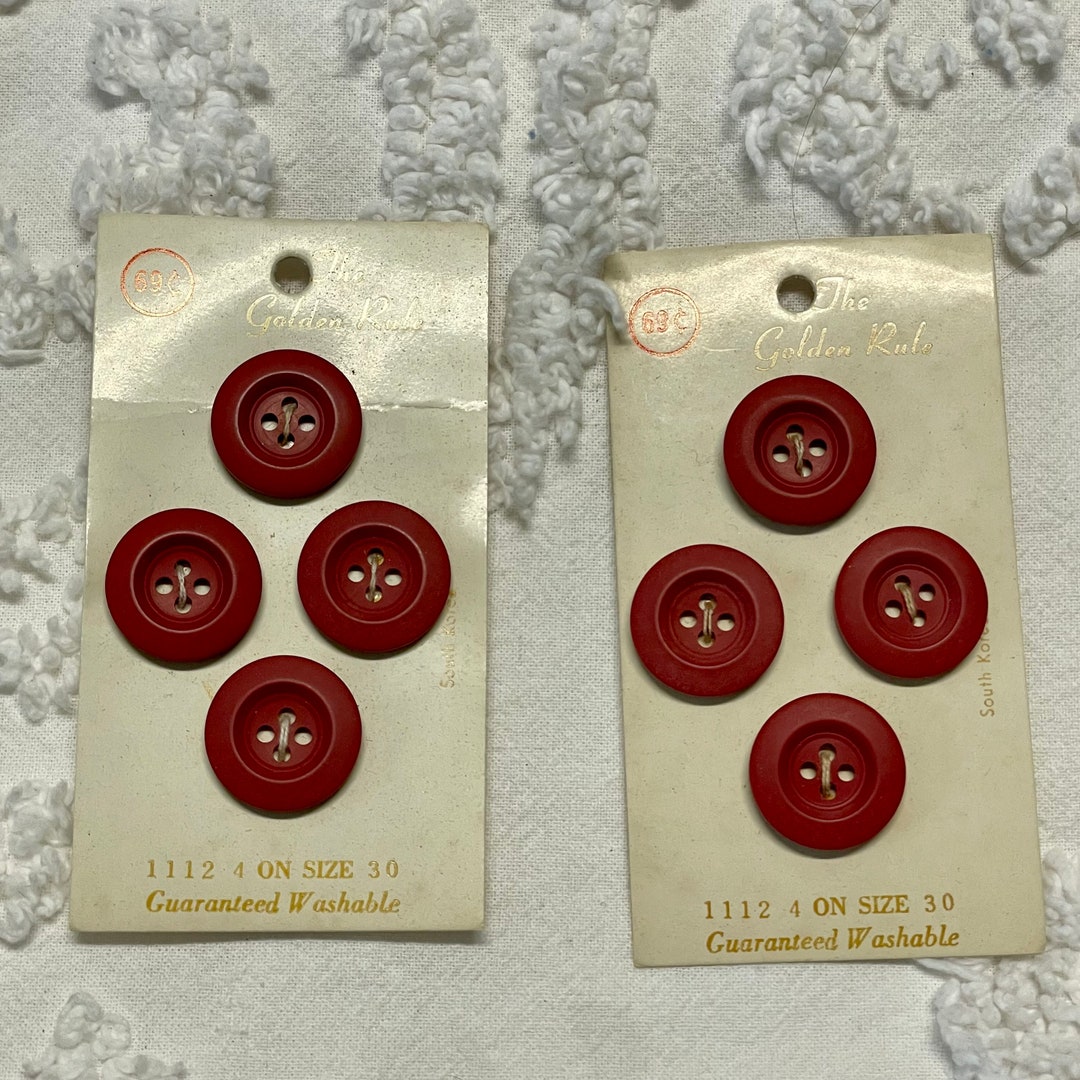 Vintage Red Bakelite Buttons on Original Card, National Button Company ...