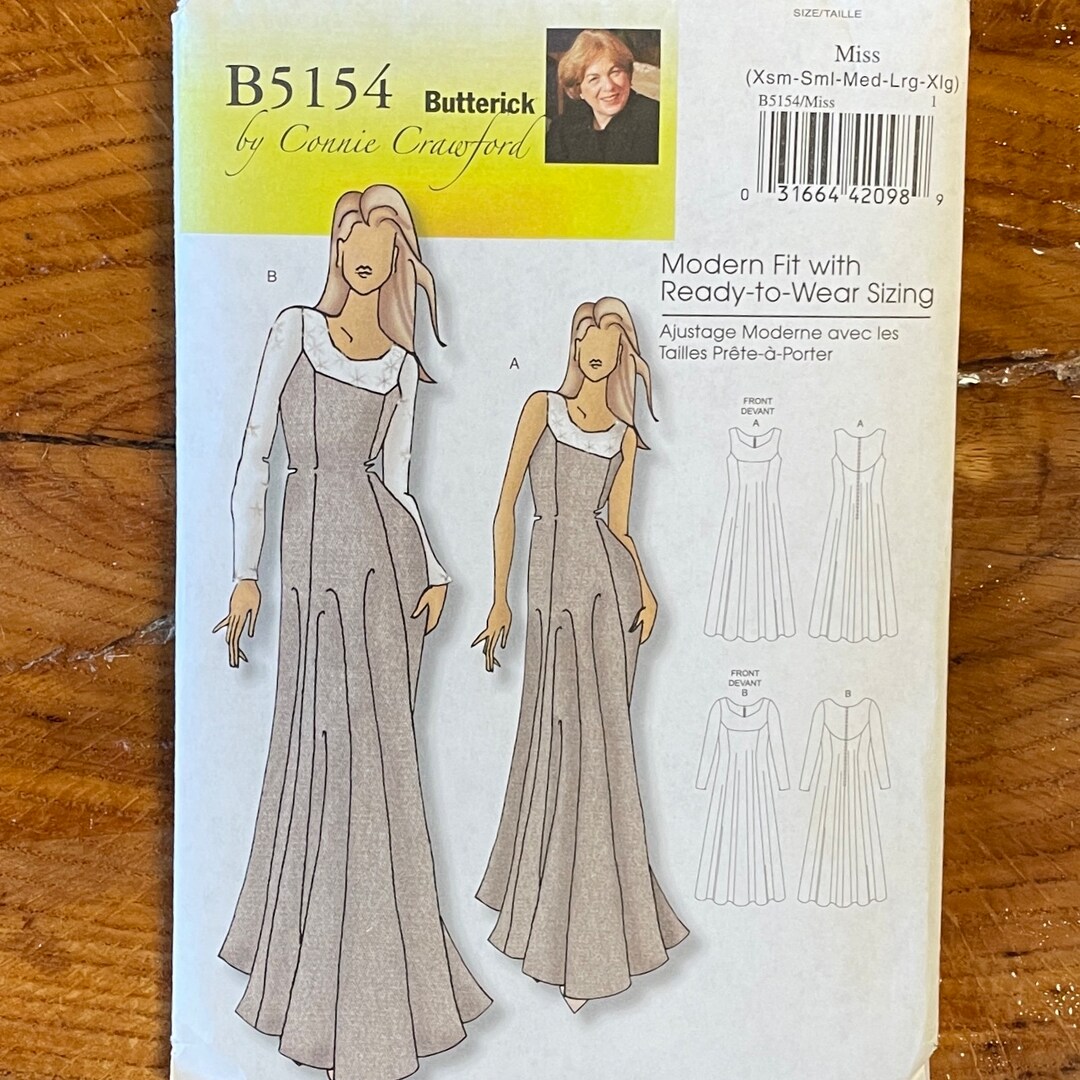 Easy Evening Dress Pattern, Butterick 5154, UNCUT - Etsy