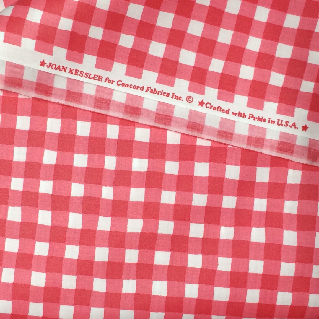 Red and White Check Fabric, Poly Cotton Blend, Concord Fabric, Joan ...