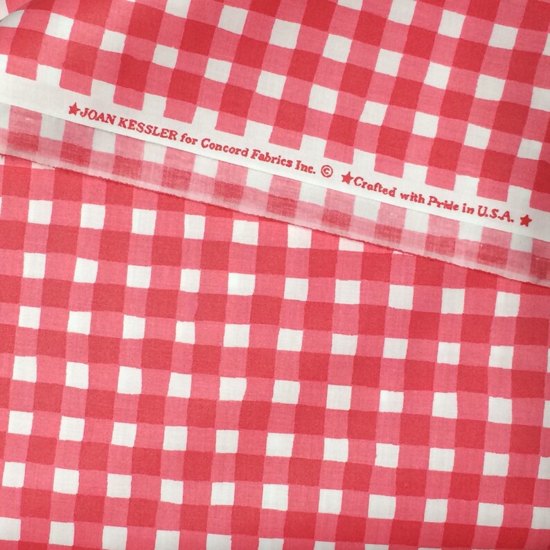 Red and White Check Fabric Poly Cotton Blend Concord Fabric - Etsy