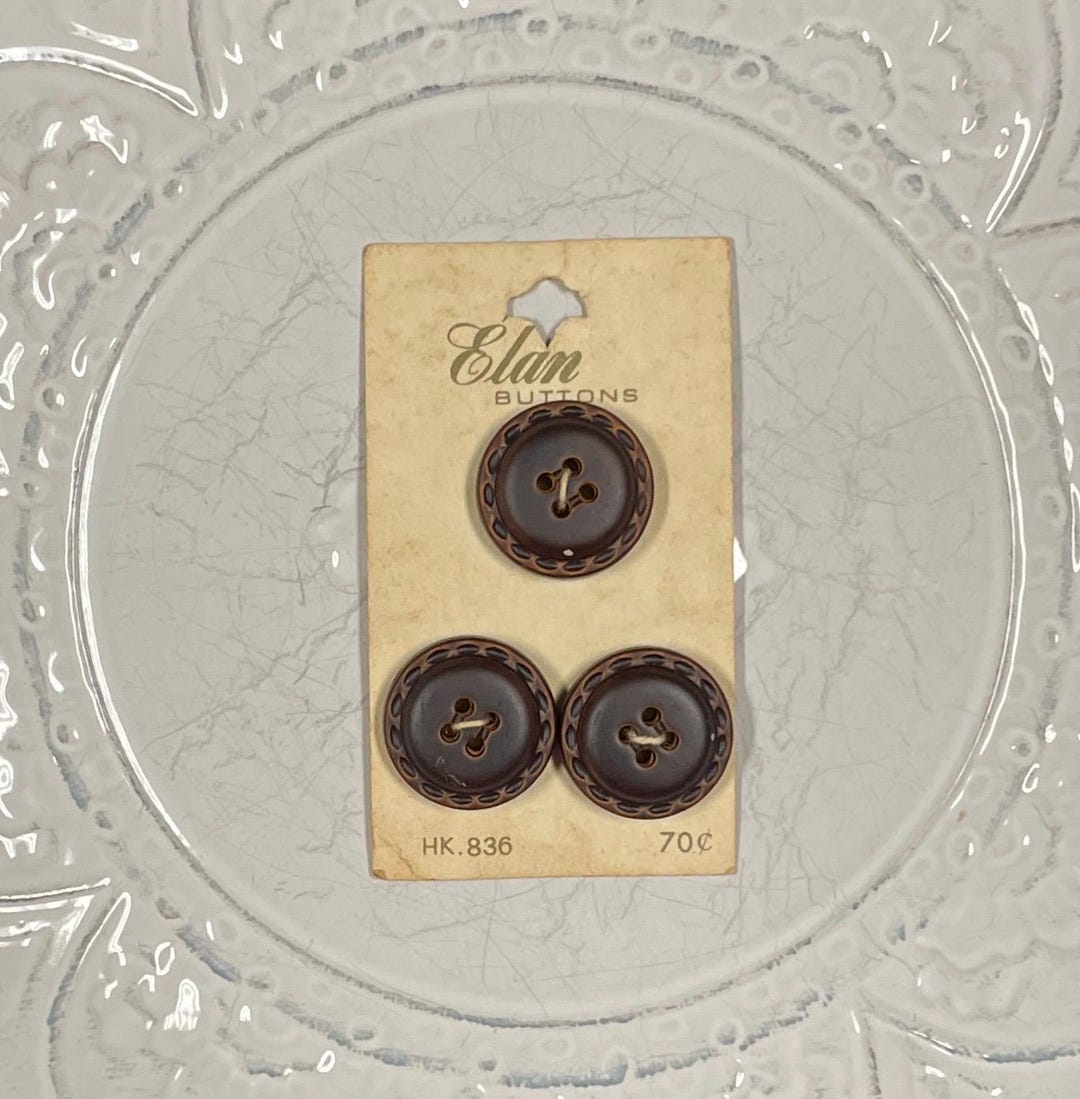 Vintage Brown Buttons on Original Card, Elan, Japan - Etsy