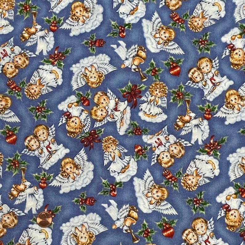 Christmas Angel Cotton Fabric - Etsy