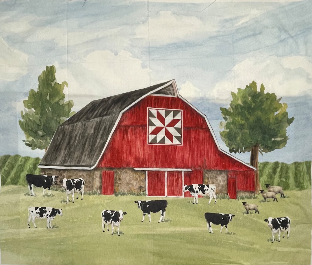 Red Barn Wall Panel Cotton Fabric, Riley Blake - Etsy