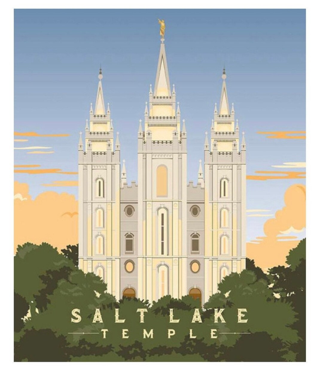 Salt Lake Temple Cotton Fabric Panel, Utah, Riley Blake Destination ...