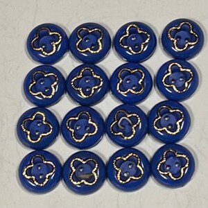 Vintage Royal Blue and Gold Plastic Buttons - Etsy