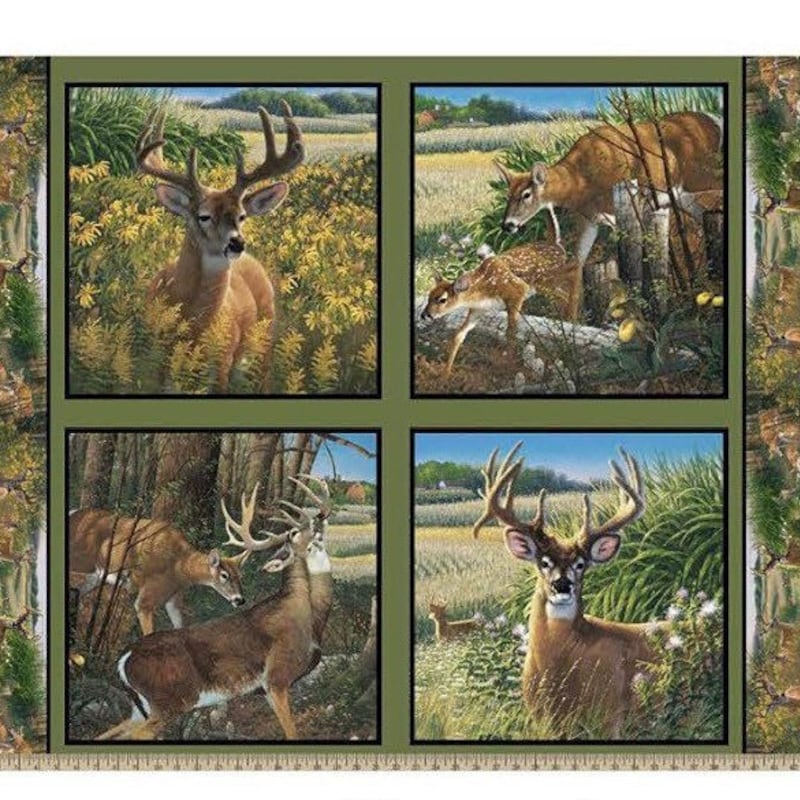 Cotton Deer Print Fabric - Etsy