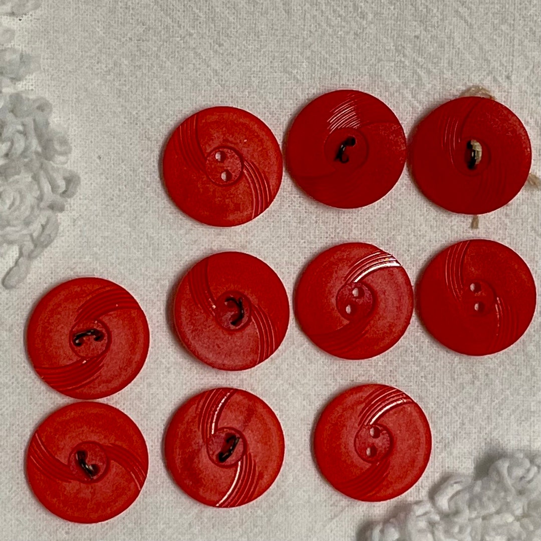 Vintage Red Loose Buttons - Etsy