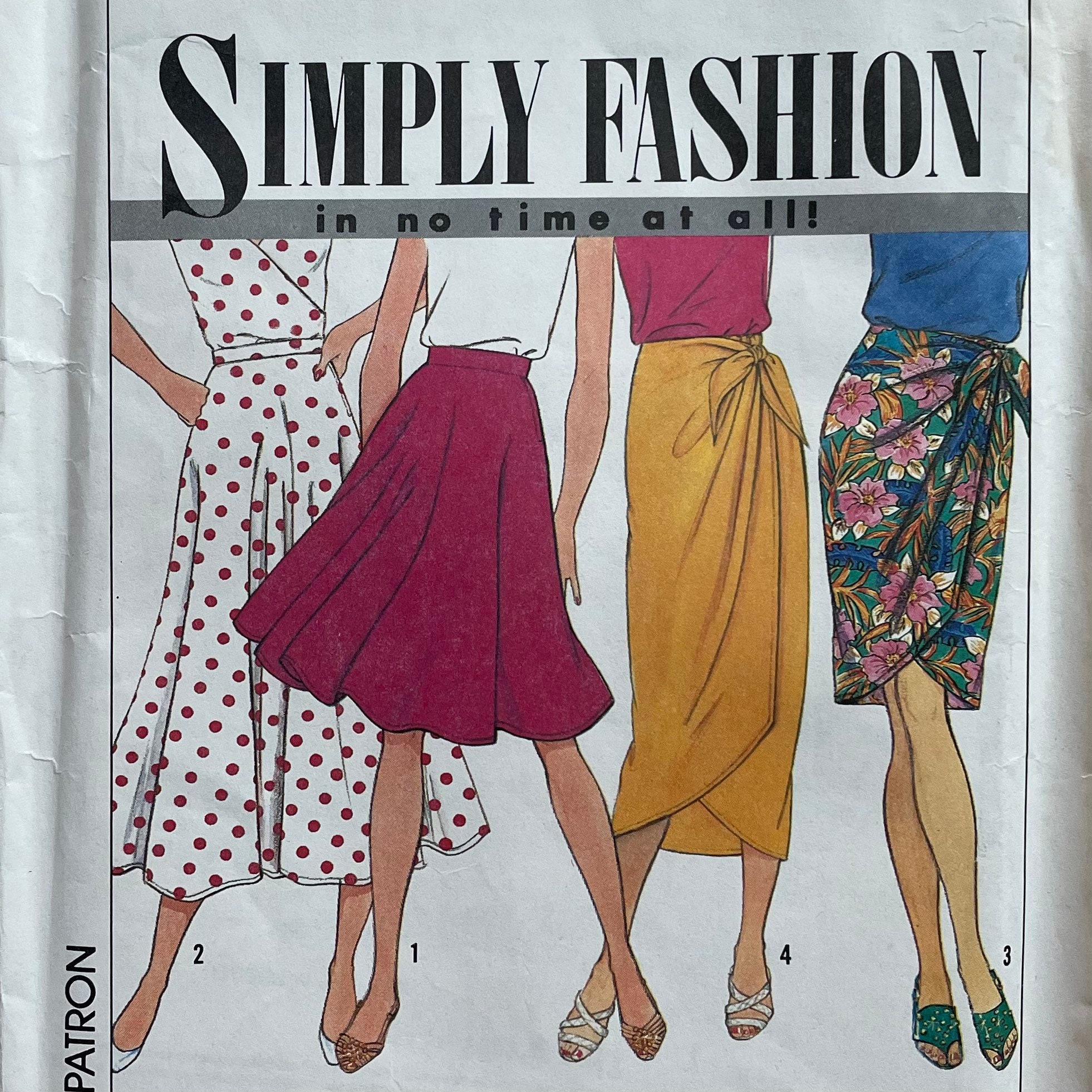 Misses Half Circle and Mock Sarong Skirt Pattern, Simplicity 9626 ...