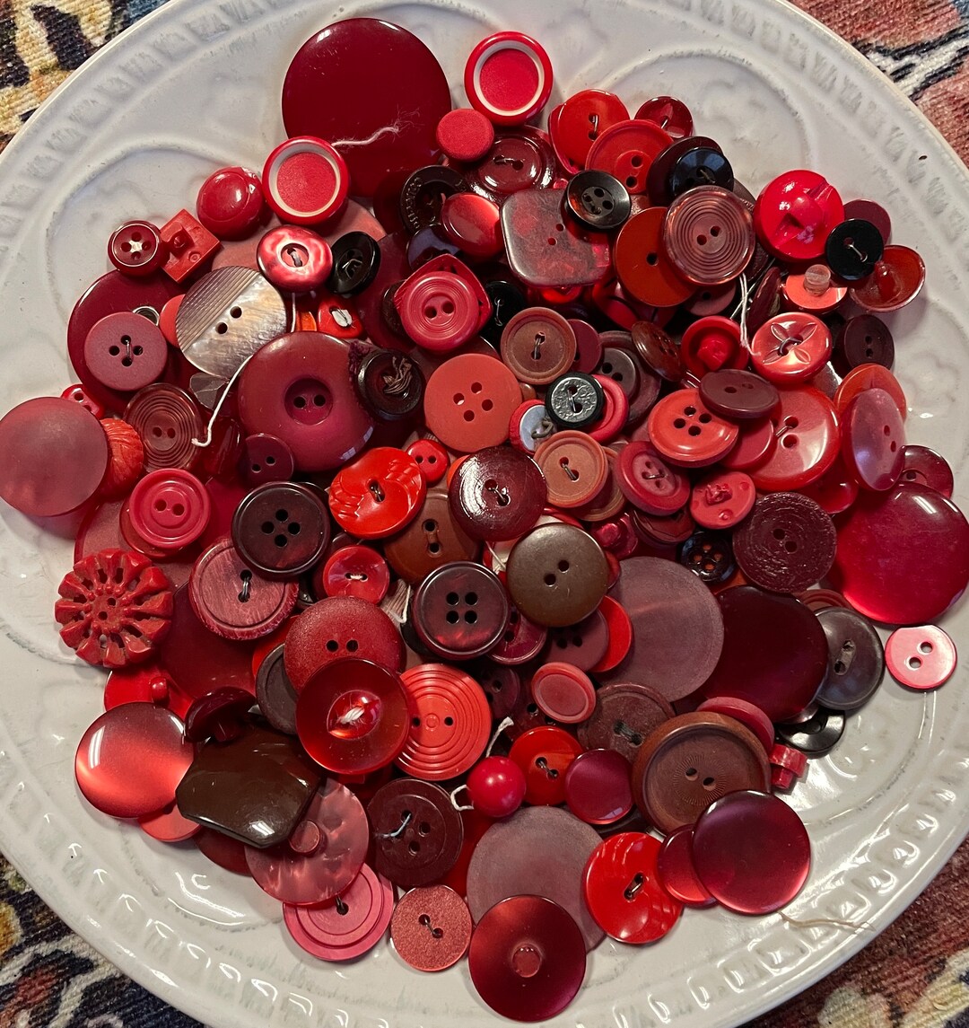 200 Vintage Red Buttons Lot - Etsy