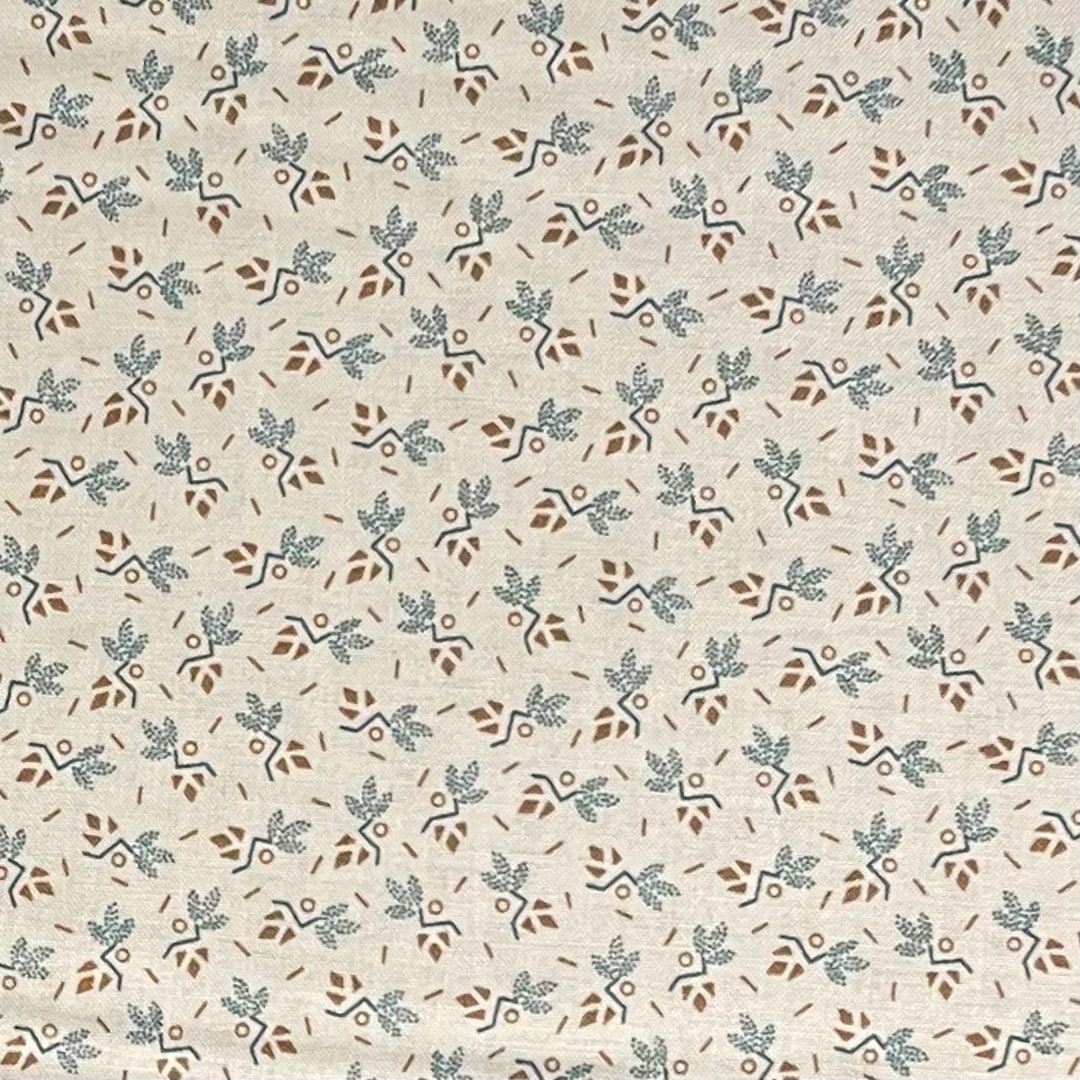 Beige and Green Calico Fabric, Floral, Andover Fabrics, Di Ford Hall ...