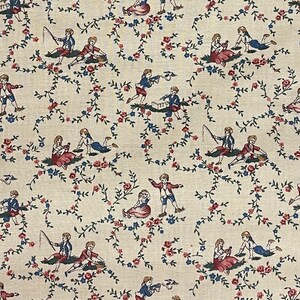 Vintage Beige Toile and Calico Cotton Fabrics - Etsy