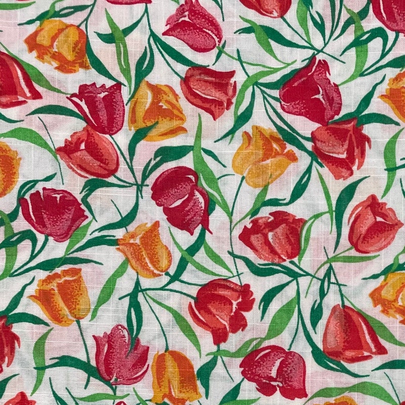 Tulip Print Fabric - Etsy