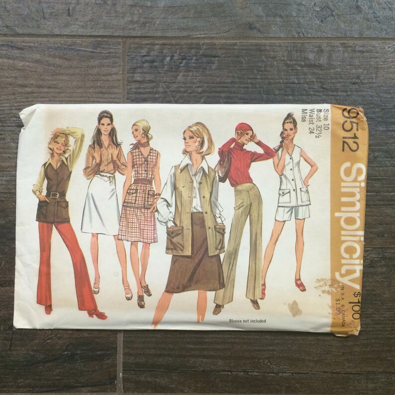 Vintage Skirt, Pants and Vest Pattern, Simplicity 9512, UNCUT - Etsy