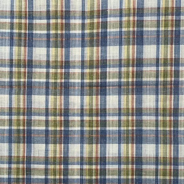 Blue and Yellow Cotton Plaid Fabric - Etsy