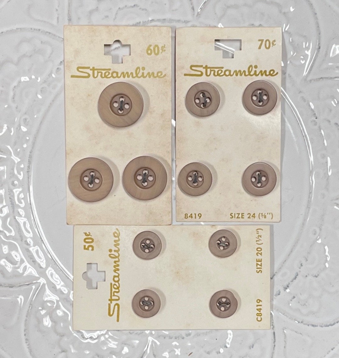 Vintage Taupe Buttons, Streamline Buttons - Etsy