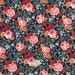 Navy Blue and Pink Calico Fabric, Floral, Concord Fabrics, the Kesslers ...