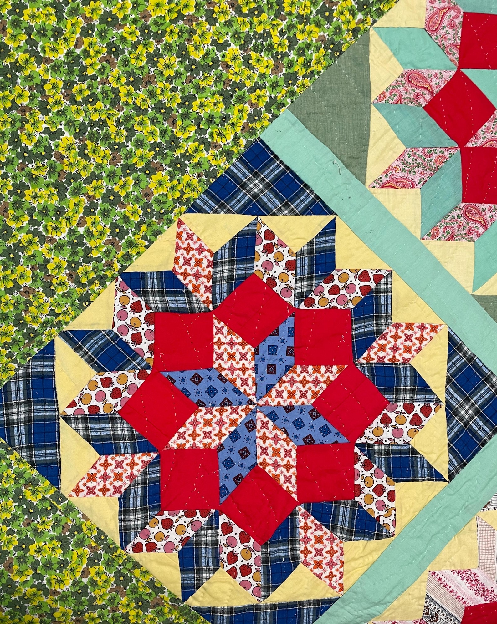 Vintage Handmade Twelve Point Star Full Size Quilt - Etsy