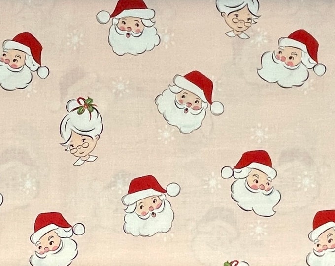 Santa and Mrs Claus Cotton Fabric, Santa Clause Lane, Riley Blake - Etsy