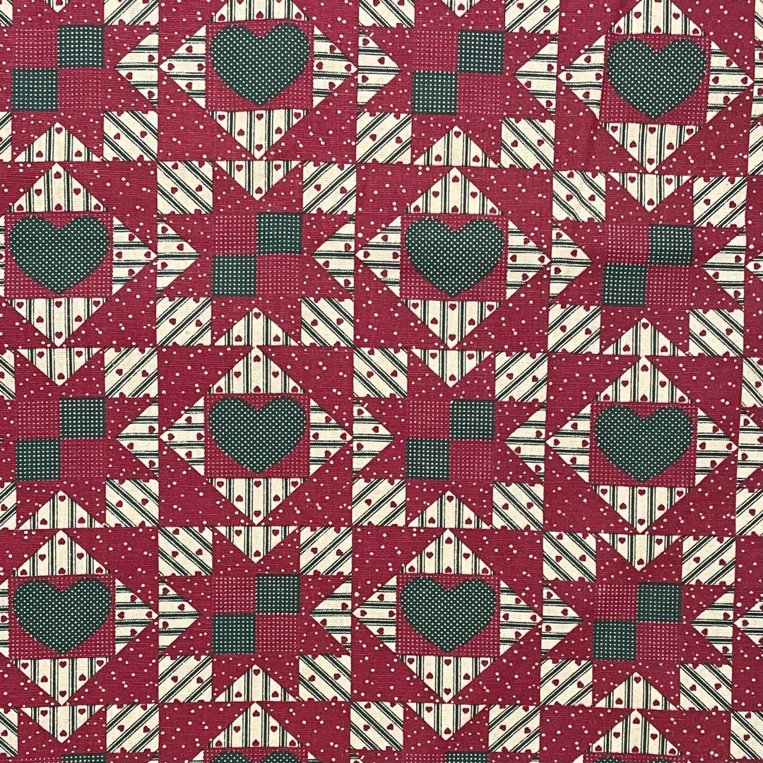 Red and Green Cheater Cloth Fabric, Calico, Christmas - Etsy