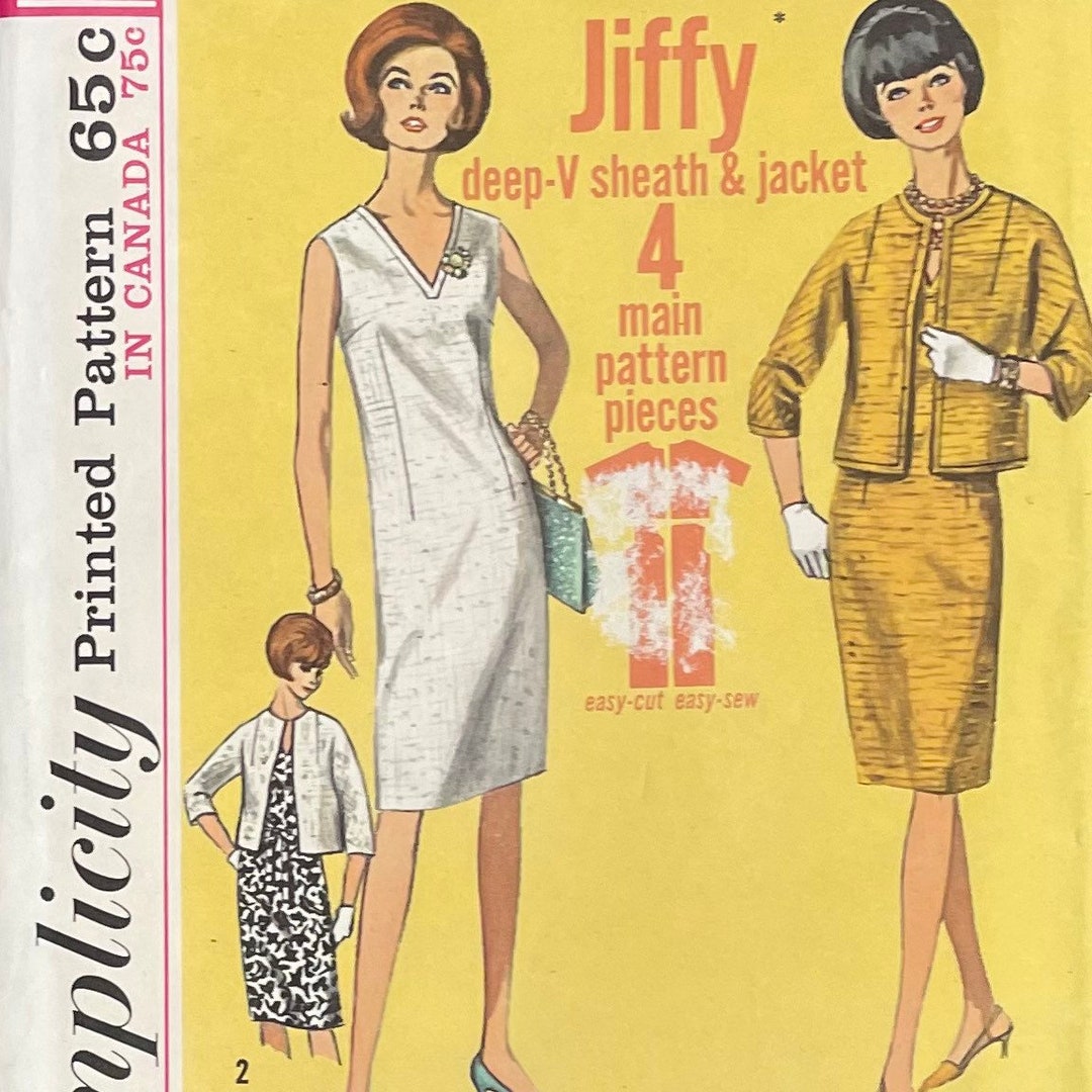 Vintage Sheath and Jacket Pattern, Little Black Dress, Simplicity 5959 ...