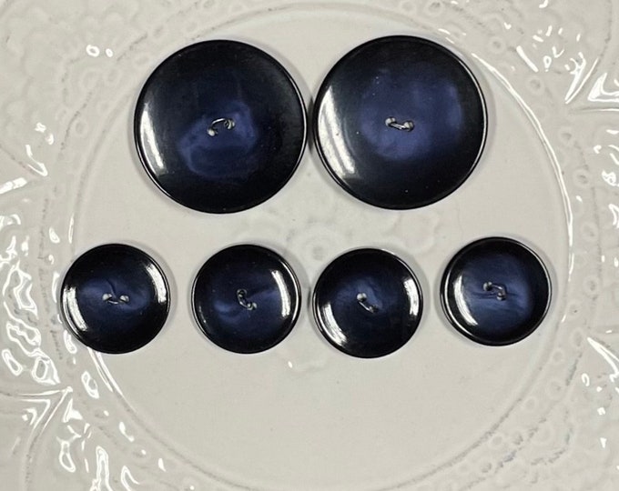 Vintage Large Blue Buttons - Etsy