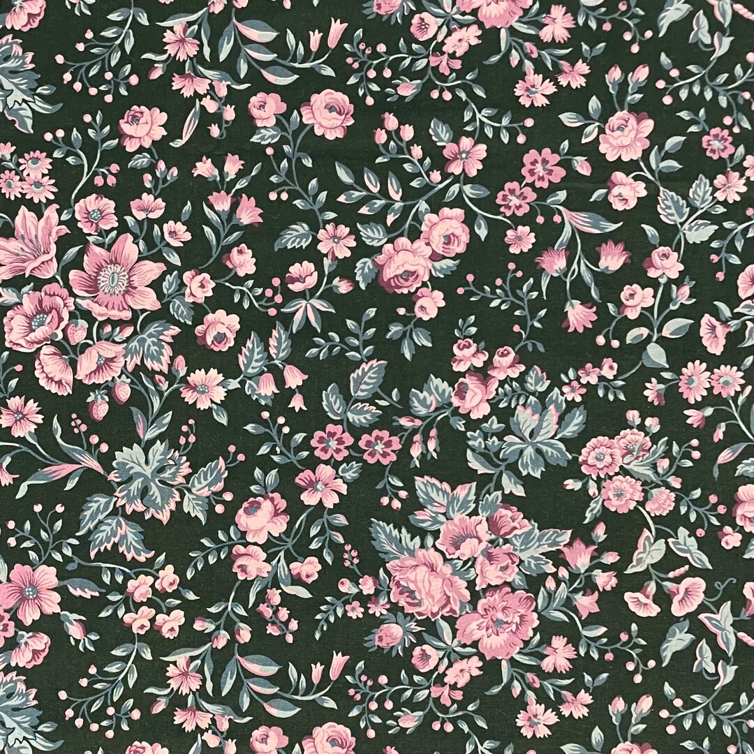 Vintage Lavender and Green Calico Fabric, Floral, Peter Pan Fabrics - Etsy