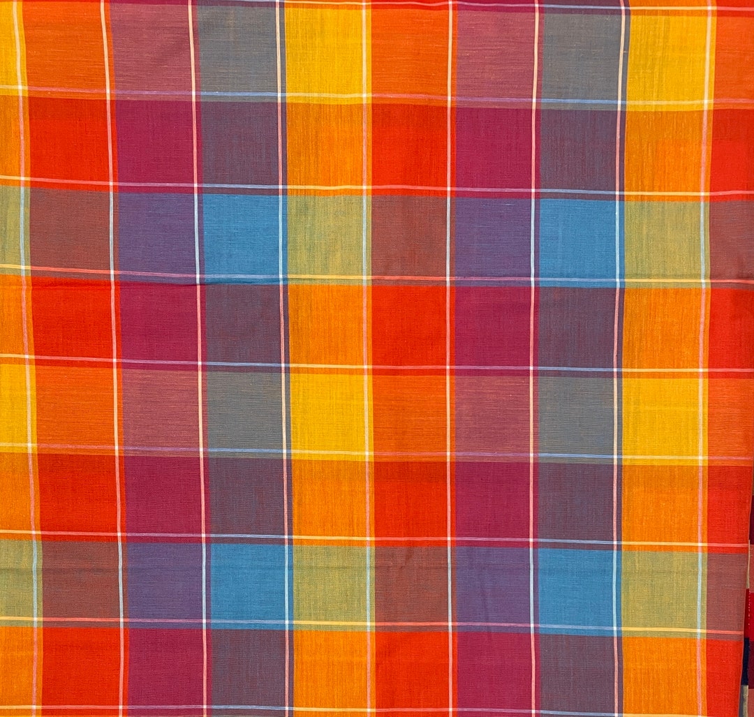 Vintage Large Color Block Fabric, Rainbow, Light Weight - Etsy