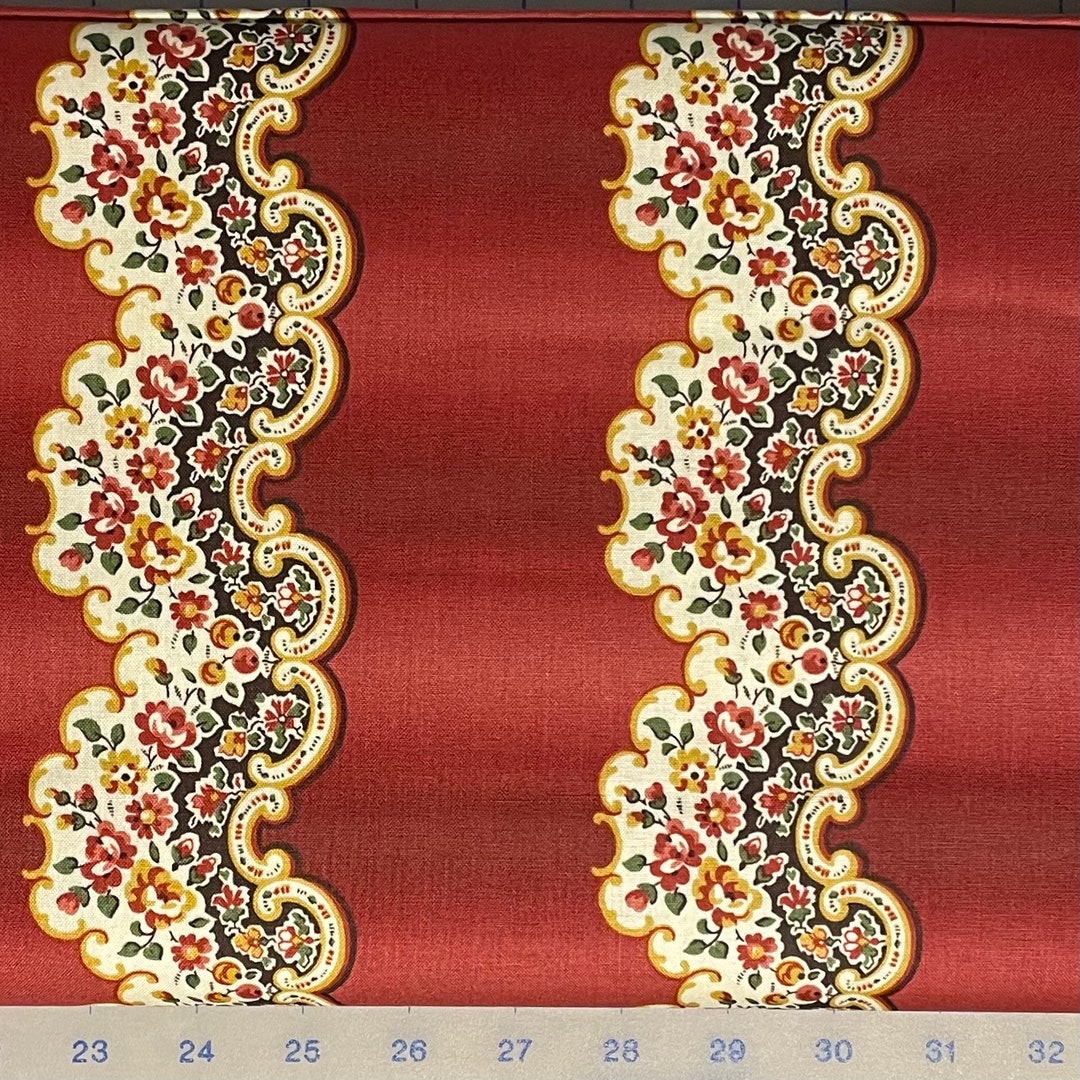 Red Calico Fabric, Floral, Andover Fabrics, Di Ford Hall, Anne English ...