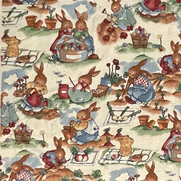 Rabbit Print Fabric - Etsy