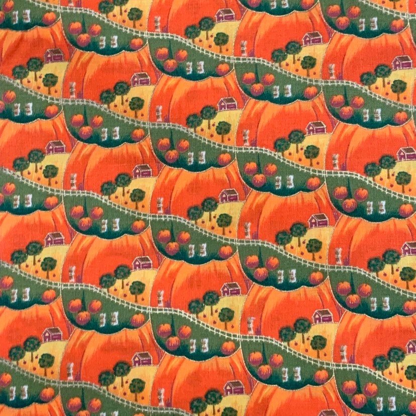 Pumpkin Farm Cotton Fabric Fall Farmhouse Harvest Autumn | Etsy