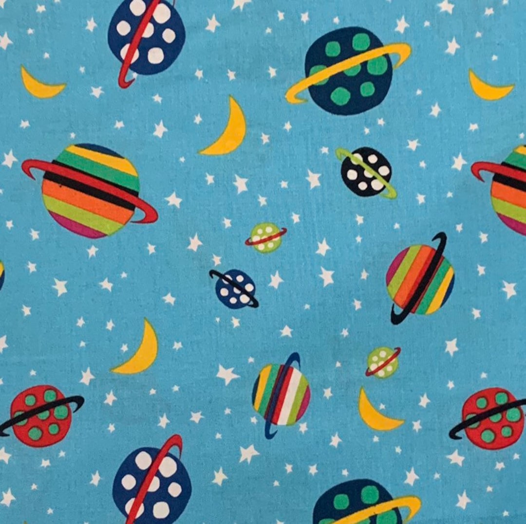 Planets in Space Cotton Fabric, Astronomy, Science, Teacher, School ...