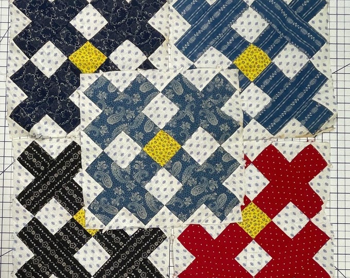Antique 1800s Quilt Squares, Turn of the Century, Mourning Prints - Etsy