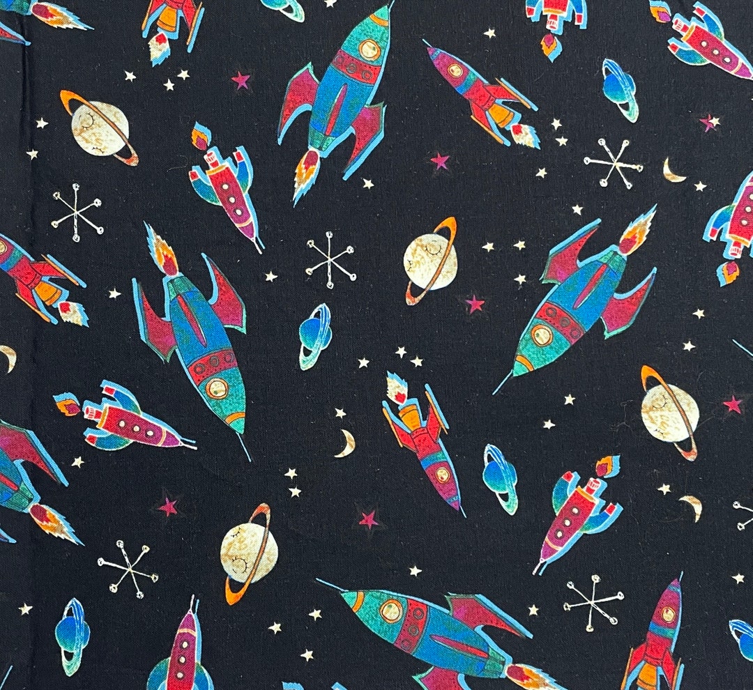Rocket and Space Shuttle Fabric, Science, Space, Teacher, Galaxy ...