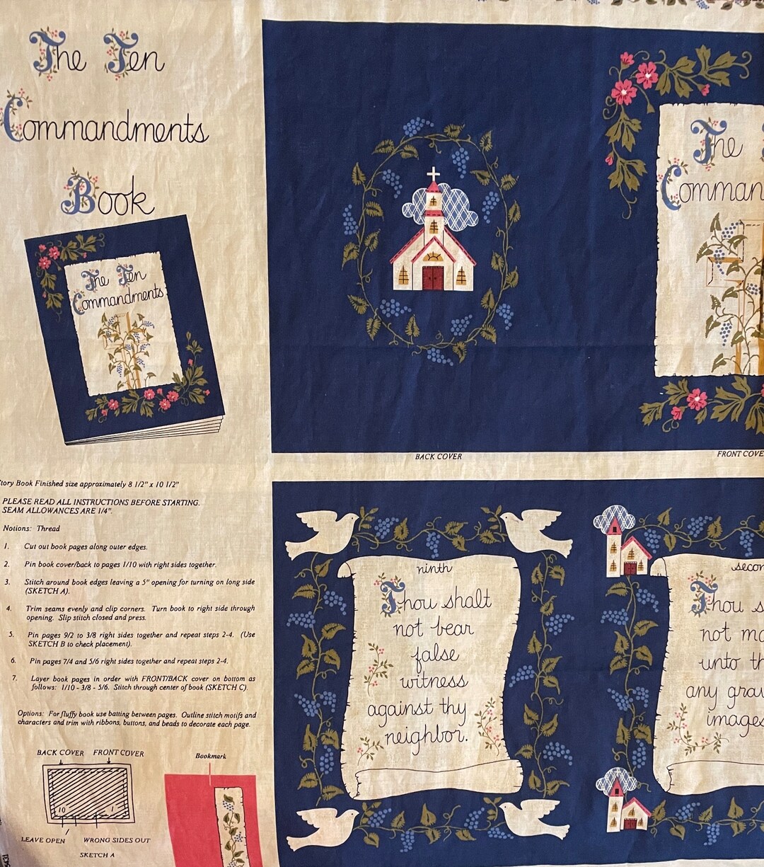 The Ten Commandments Cotton Fabric Book, Fabric Traditions - Etsy