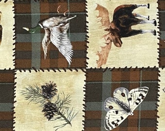 Wilderness Trail Panel 2444 in Animal Cabin Goose by Ed Wargo for Blank ...