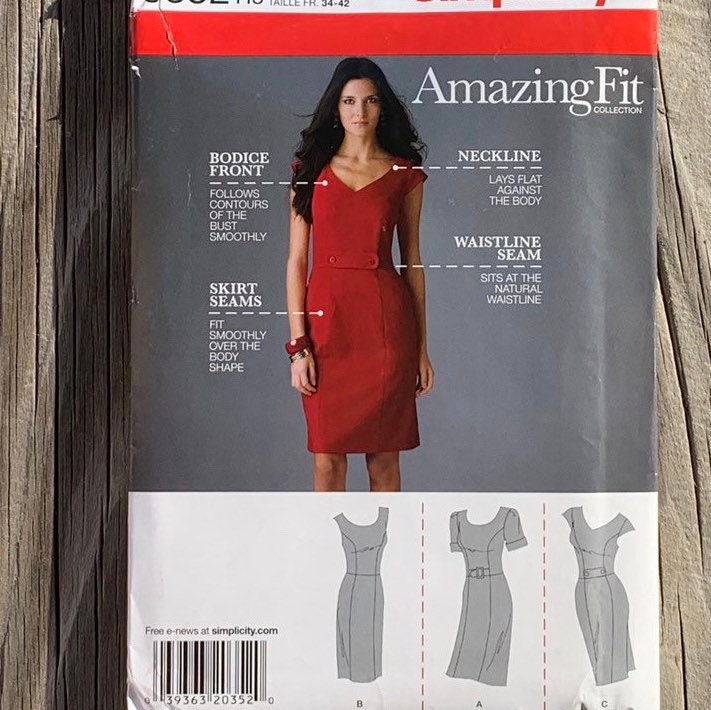 Amazing Fit Dress Simplicity 2648 Natural Waist Line UNCUT - Etsy UK