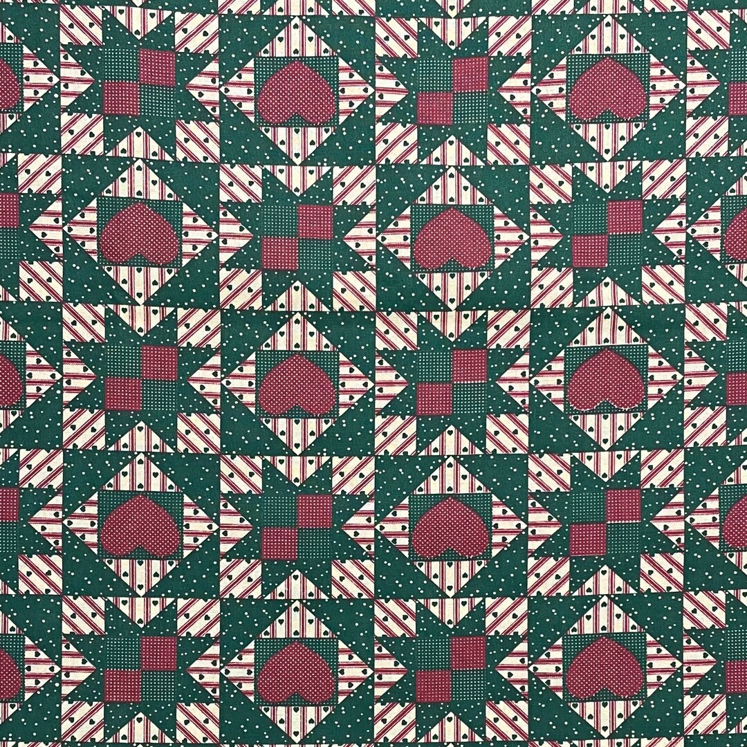 Red and Green Cheater Cloth Fabric, Calico, Christmas - Etsy