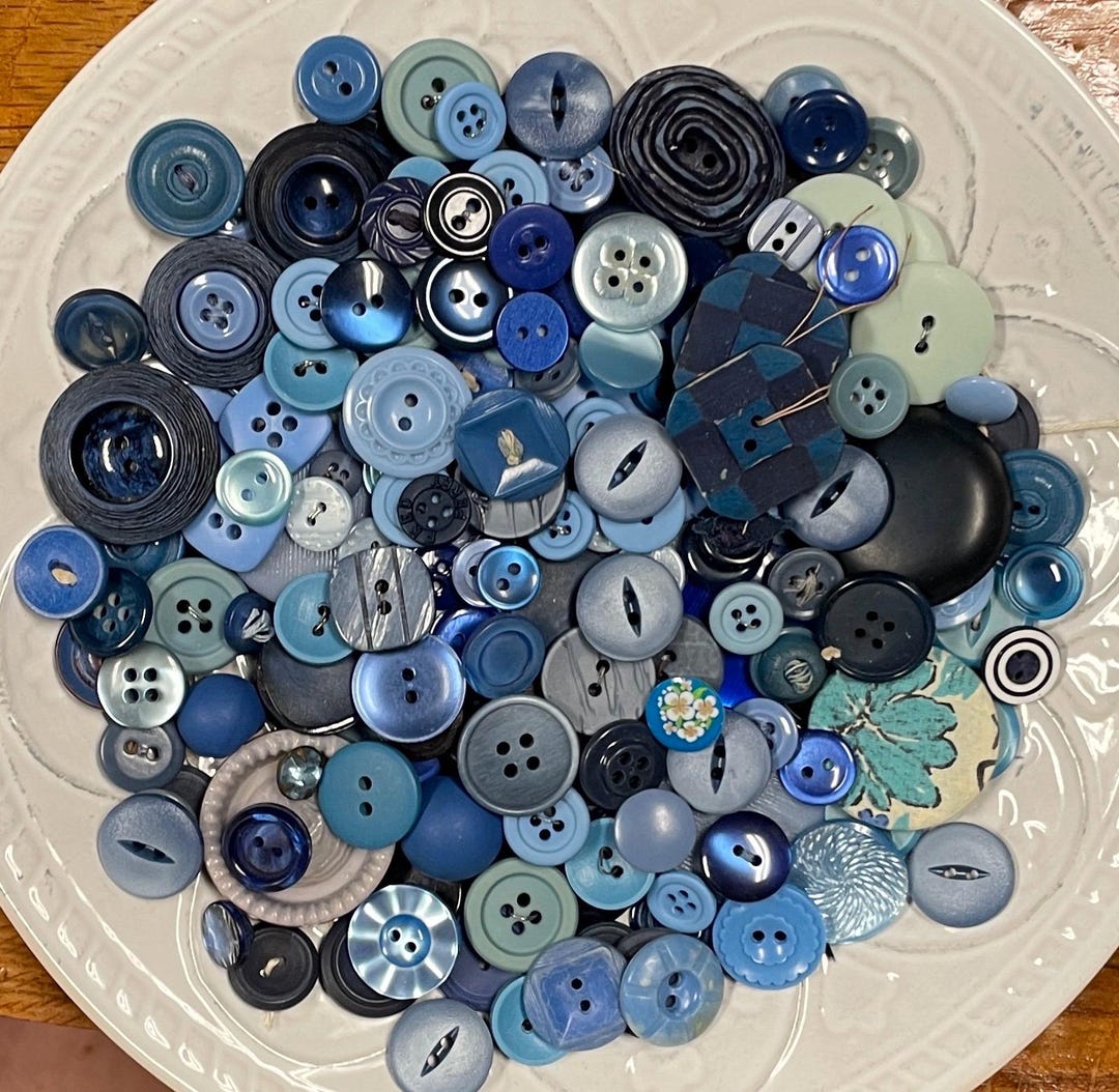 200 Vintage Blue Button Lot, Crafts, Scrapbooking - Etsy