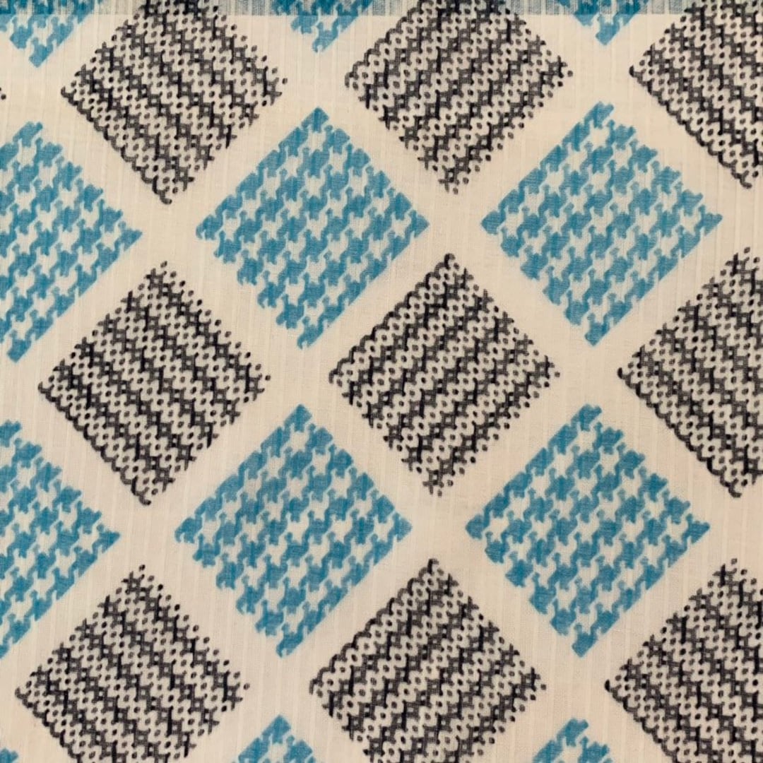 Vintage Sheer Blue and White Dimity Fabric, Light Weight, Loose Weave ...