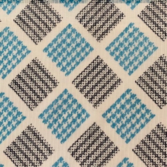 Vintage Sheer Blue and White Dimity Fabric Light Weight | Etsy