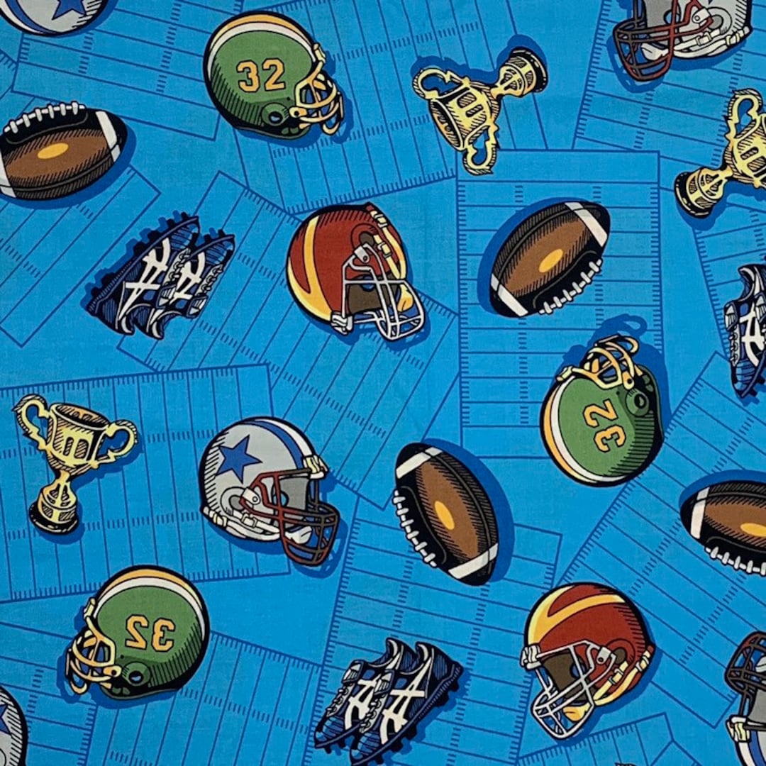 100% Cotton Football Fabric, Sports, School, Teacher - Etsy