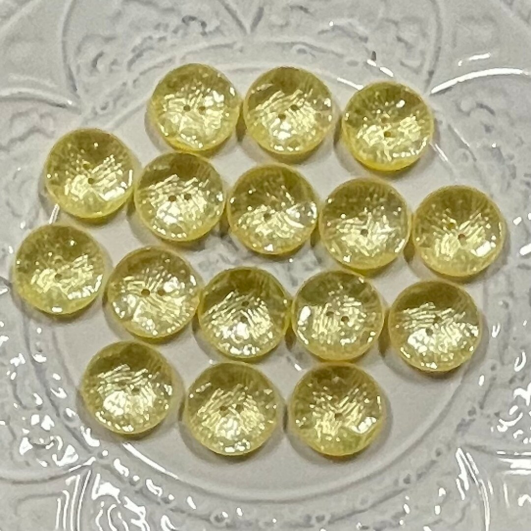 Vintage Yellow Foil Like Buttons - Etsy