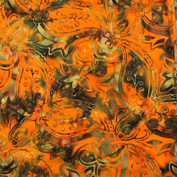 Orange Batik Fabric - Etsy
